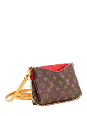 LOUIS VUITTON Pallas Monogram Canvas Clutch - Brown