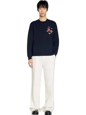 Sandro Embroidered Horse Sweatshirt - Navy Blue