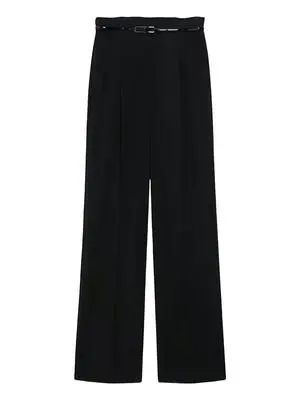 Max Mara Marusca Belted High-waisted Trousers - Black