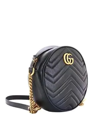 Gucci Gg Marmont Round Mini Crossbody Bag - Black