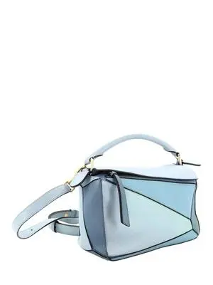 Loewe Puzzle Leather Small Satchel - Blue