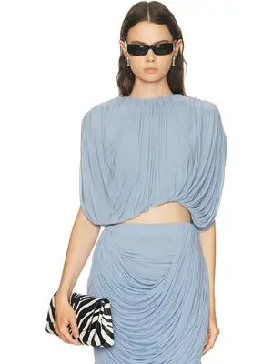 Magda Butrym Draped Blouse - Light Blue