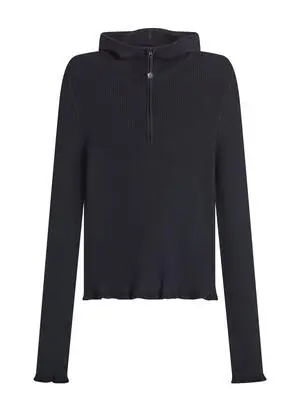 Cecilie Bahnsen Belma Merino Knit Hoodie - Navy