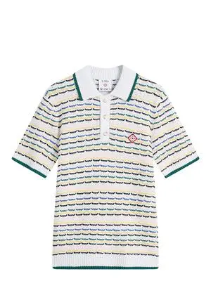 Casablanca Tuck Stitch Polo Shirt - Multi