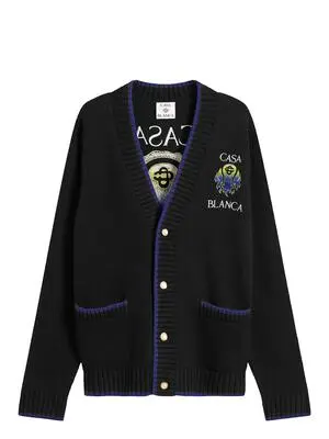 Casablanca Flaming Tennis Ball Cardigan - Black
