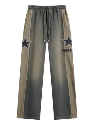 Amiri Sport Denim Track Pants - Worn Slate