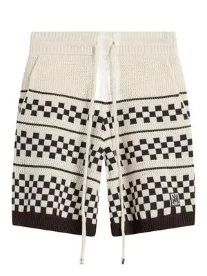 Amiri Checkered Mesh Shorts - Alabaster