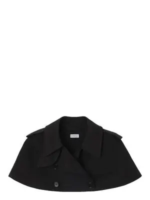 Burberry Cotton Gabardine Capelet - Black
