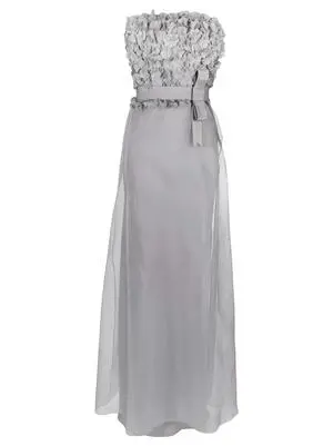 GLORIA COELHO Silk Gown - Grey