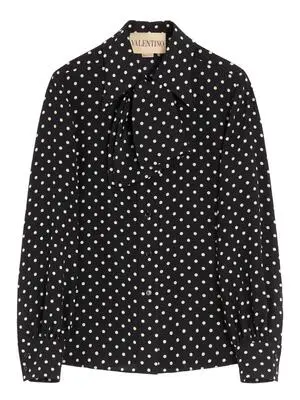 Valentino Garavani Silk Polka Dot Shirt - Black