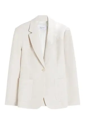 Max Mara Virgin Wool Single-breasted Blazer - White
