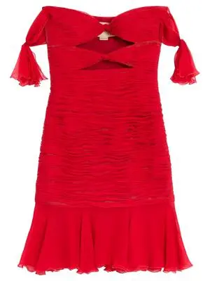 Valentino Garavani Silk Chiffon Mini Dress - Red