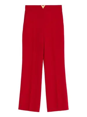 Valentino Garavani Virgin Wool Vlogo Flare Trousers - Red