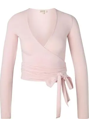 SISTERLY TRIBE Soft Ballet Wrap Top - Light Pink