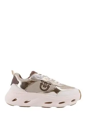 Pinko Leather Sneakers - Gold