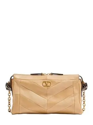 Valentino Garavani Panthea Leather Crossbody Bag - Beige