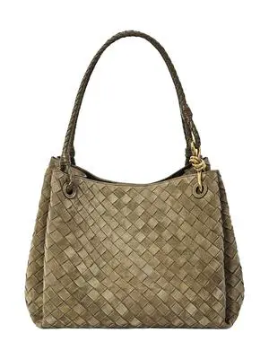 Bottega Veneta Parachute Large Suede Shoulder Bag - Green