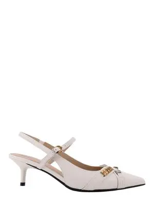 Pinko Gloria 18 Leather Pump - White