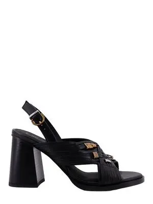 Pinko Lara Leather Sandals - Black