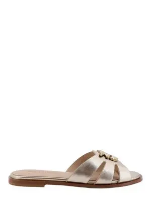 Pinko Milly Leather Sandals - Gold