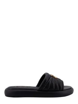 Pinko Fiona Low Leather Sandals - Black