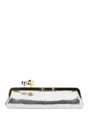Jacquemus The Salon Embossed Clutch - Silver
