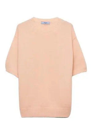 Prada Wool And Cashmere Crew-neck Sweater - Apricot