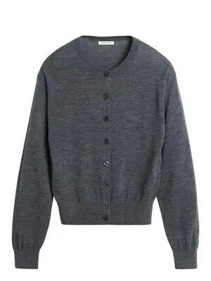 BY MALENE BIRGER Montie Merino Wool Cardigan Jet Grey