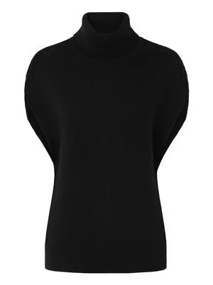 TOTEME Wool-blend Turtleneck Sleeveless Sweater - Black