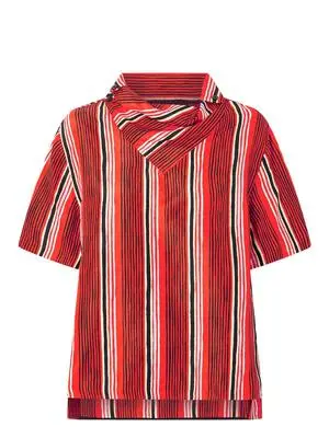 Proenza Schouler Amira Striped Silk-habotai Blouse - Red