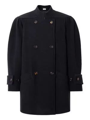 Chloé Wool-blend Double-breasted Coat - Blue