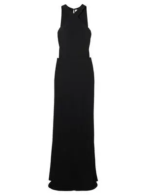 THE NEW ARRIVALS ILKYAZ OZEL Yoko Cutout Crepe Halterneck Gown - Black