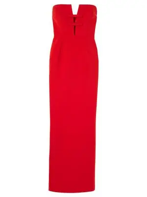 THE NEW ARRIVALS ILKYAZ OZEL Noa Strapless Crepe Gown - Red
