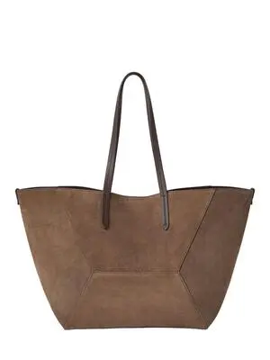 Brunello Cucinelli Large Suede Bc Duo Tote Bag - Brown