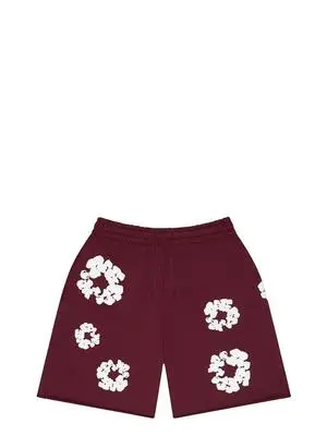 DENIM TEARS Cotton Wreath Sweatshorts - Burgundy