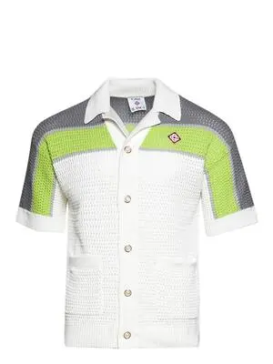 Casablanca Stripe Crochet Shirt - White