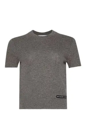 Alexander Wang Short Sleeve Wool Tee - Brown