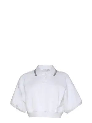 Alexander Wang Cropped Cinched Polo Top - White