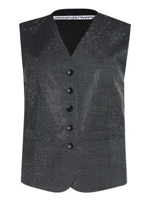 Alexander Wang V-neck Vest With Hotfix - Grey