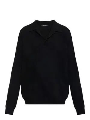 Balmain Collared V-neck Sweater - Black