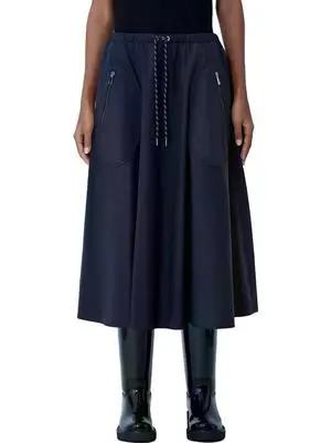 Moncler Drawstring A-line Midi Skirt - Grey