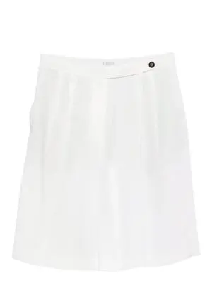 Brunello Cucinelli Pleated Shorts - White