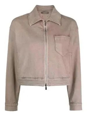 Peserico Cropped Zip-up Jacket - Grey