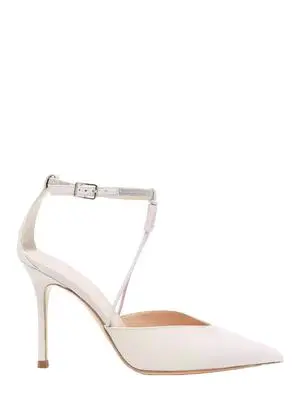 Peserico Peserico Rhinestone Embellished Leather Pumps Grey