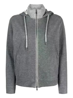 Peserico Mélange-effect Hooded Jacket - Grey
