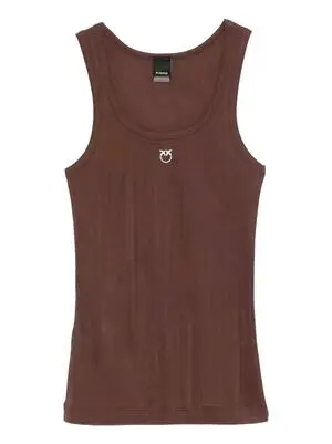 Pinko Logo Tank Top Brown