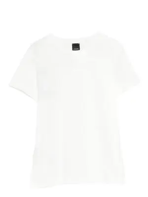 Pinko Crewneck Cotton T-shirt With Logo Detail - White
