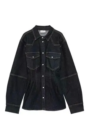 GESTUZ Buttoned Pocket Shirt - Blue