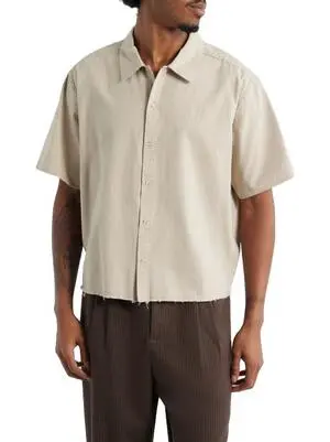 ELWOOD Keyhole Short Sleeve Snap-up Shirt - Dust