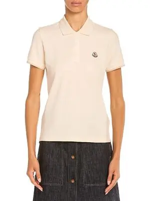 Moncler Short Sleeve Polo - Natural
